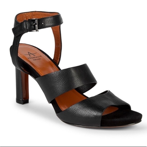 Aquatalia | Shoes | Aquatalia Basha Pebbled Leather Strappy High Heels ...